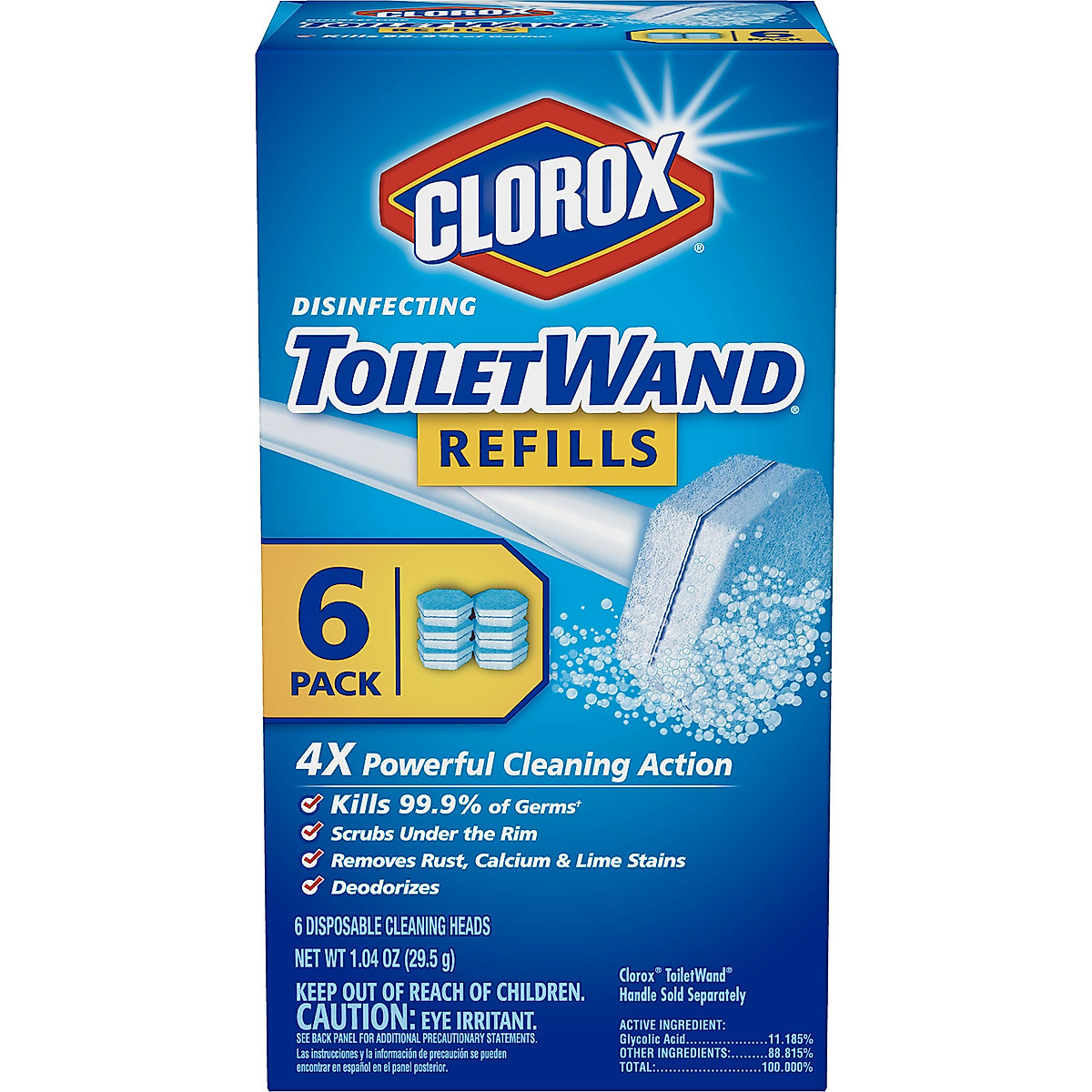 Clorox ToiletWand Disinfecting Refills, Disposable Wand Heads - 6 Count (Package May Vary)