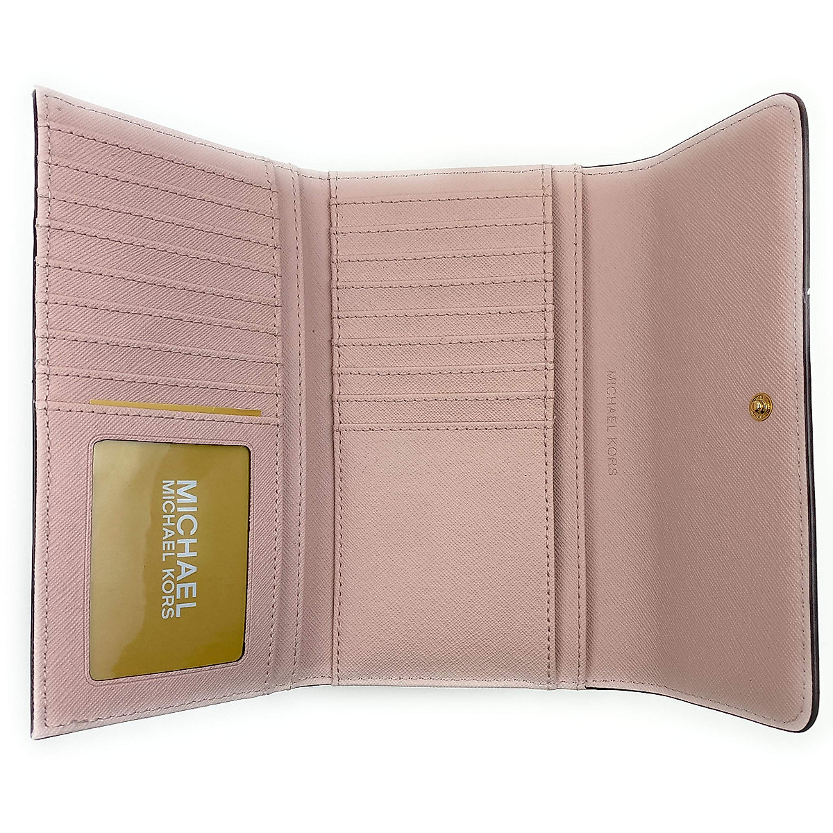 Michael Kors Women's Jet Set Travel Large Trifold Wallet (Powder Blush)