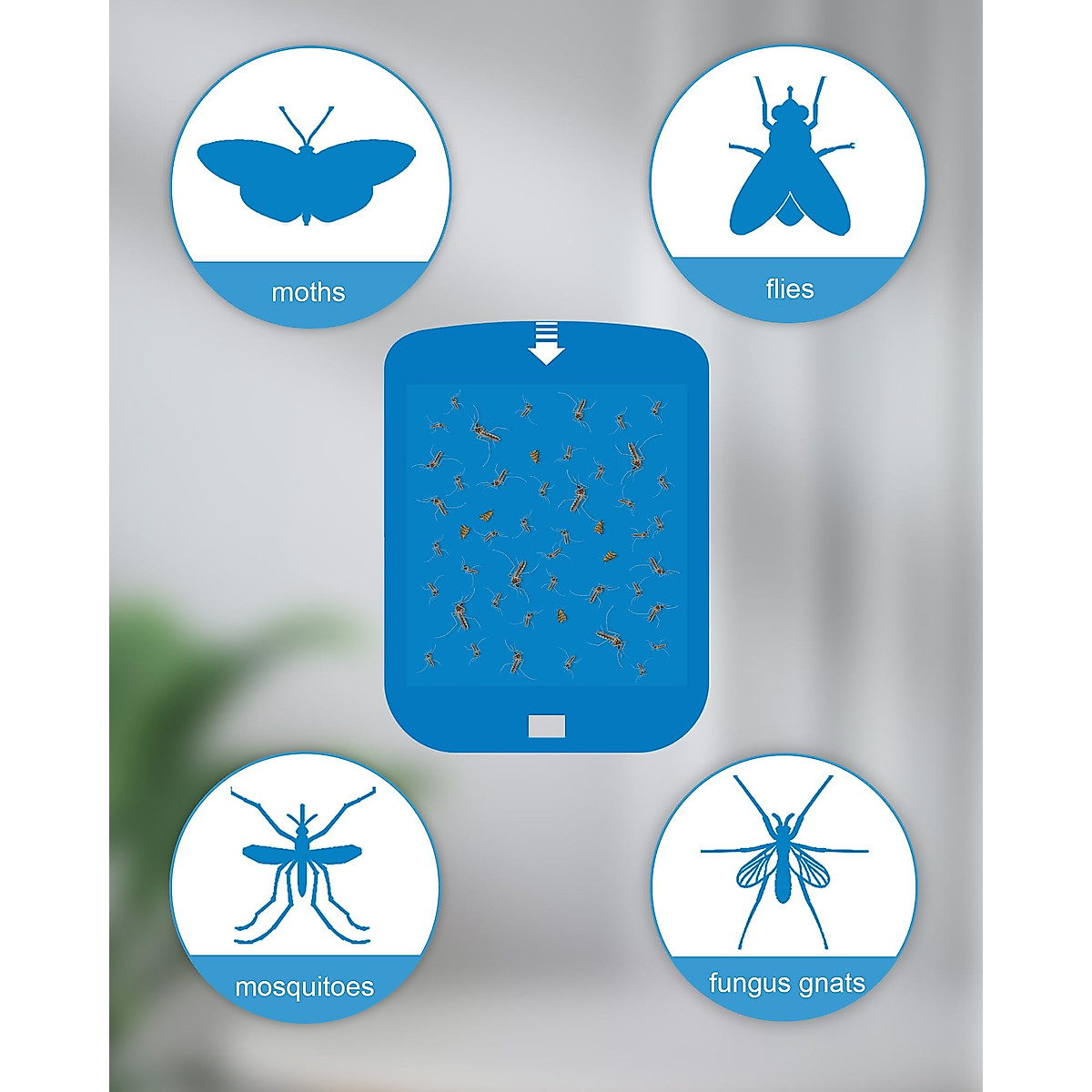 10 Pcs Refill Cartridges for Raid Essentials and for Stem Flying Insect Light Trap, Replacement Glue Card Compatible with Wondercide Indoor Plug-in Blue Light Trap for Fly Bug Mosquito Gnat