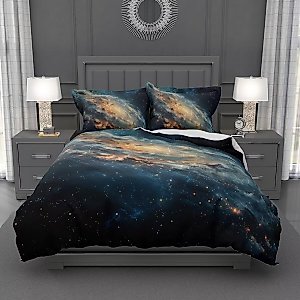 Lokaluo Milky Way Duvet Cover King Size 3D Printed Psychedelic Swirl Duvet Cover Set Starry Sky Series Bedding Sets Cosmic Mysterious Bedroom Decor 3 Pcs Comforter Cover with 2 Pillowcases