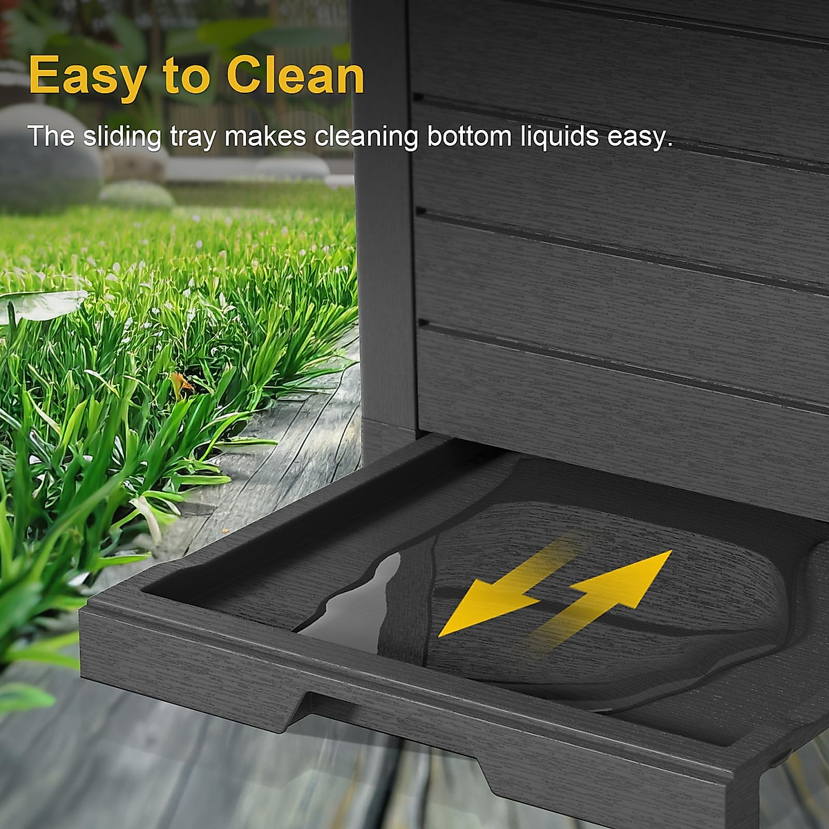 KFY 31-Gallon Outdoor Trash Can with lid, Waterproof, UV-Resistant Resin Garbage Can, Lockable Lid and Drip Tray, Animal-Proof, for Patio, Kitchen, Backyard and Deck