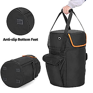 SAMDEW 20 lb Propane Tank Bag, Outdoor 20lb Propane Gas Tank Cover with Tabletop Feature and 2 Pockets, Propane Tank Cylinder Storage Carrier for Traveling & Camping, Black (Bag Only)