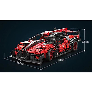 M Menbis Sports Car Apollo MOC Building Kit, Construction Toy, Adult/Teens Cars Building Model , 1:14 Realistic Sports Car Building Set for Boys Age 12-16 8-14 (1373 Pcs)