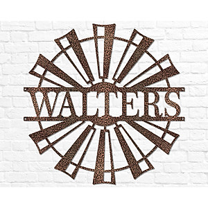 Personalized Windmill Wall Decor Personalized Windmill Sign Custom Windmill Decor Metal Family Name Sign Last Name Farmhouse Decor Farm Sign