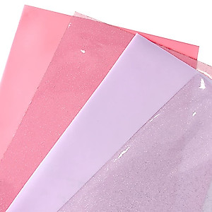 ONEART | Clear A4 Candy Color Jelly Vinyl Sheets, 10 Pcs Solid Transparent Vinyl Fabric for Earrings Bows Crafts