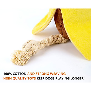 UNIWILAND 7 Pack Dog Chew Toys Pack for Dogs, 2 Cute Dog Squeaky Dog Toys with 5 Ropes Puppy Chew Toys, Puppies Teething Chew Toys, Cute Plush Dog Toys for Medium Small Dogs Boredom (Cute Monkey)