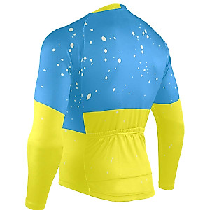 Ukraine Flag Men's Cycling Jersey Long Sleeve Bike Jacket Biking Bicycle Jersey Shirt