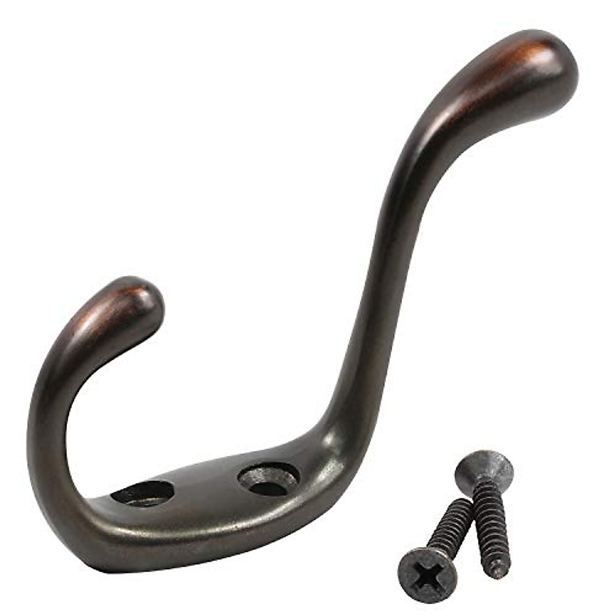 Rok 2 Pack Hardware Heavy Duty Oil-Rubbed Bronze Home Wall Closet Towel Robe Coat Double Hook Hanger