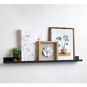 Infinite Design Floating Metal Wall Shelf – Minimalist Premium Floating Shelves MADE IN USA | Easily Mounted, Perfect Floating Shelf for your Living Room, Kitchen, Bathroom or Bedroom | Black, 48 Inch