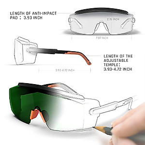 TOREGE Laser Safety Glasses, IPL 200nm-2000nm Laser Safety Goggles Eye Protection UV Protection For Laser Hair Removal Laser Welding, Fit Well Over Eyeglass with Adjustable Temples For Men Women