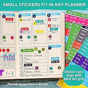 Practical Planner Stickers - Value Pack 48 Sheets, 6 Months of Aesthetic Agenda Stickers for Weekly Planner, Bullet Dot Journal - Planning, Goals, Fitness, Habit Tracking, Days