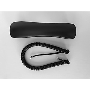 The VoIP Lounge Replacement Black Handset with Curly Cord for NEC Univerge DT300 DTL/ITL Series Phone 2E 6DE 12D 24D 32D 8LD SL2100 (Not Compatible with All NEC Phones - See Below)