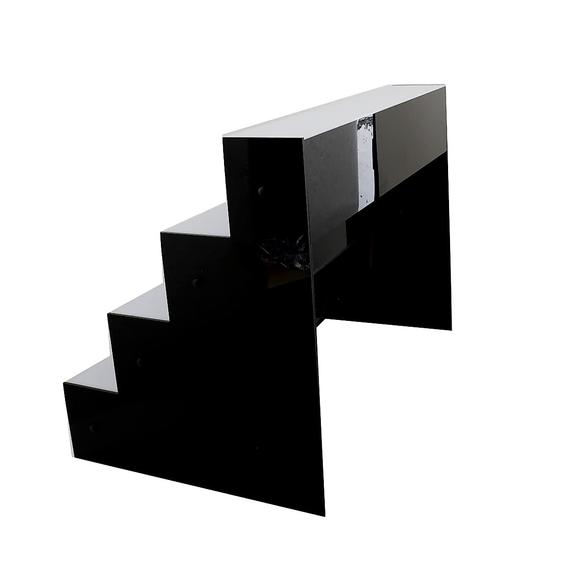 Cozyel 31 Inch 4 Step LED Lighted Liquor Bottle Display Illuminated Liquor Bottle Bar Display Stand LED Display Shelf 4 Tier Home Bar Drinks Lighting Shelves with Remote Control, Adapter