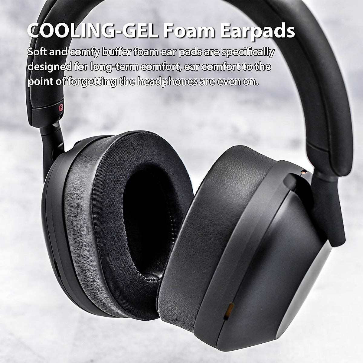 WH 1000XM5 Earpads for WH-1000XM5 (WH1000XM5) by TRANSTEK, Replacement Ear Pads Cushions with High-Density Noise Isolation Foam, Added Thickness-Cooling Gel Fabric