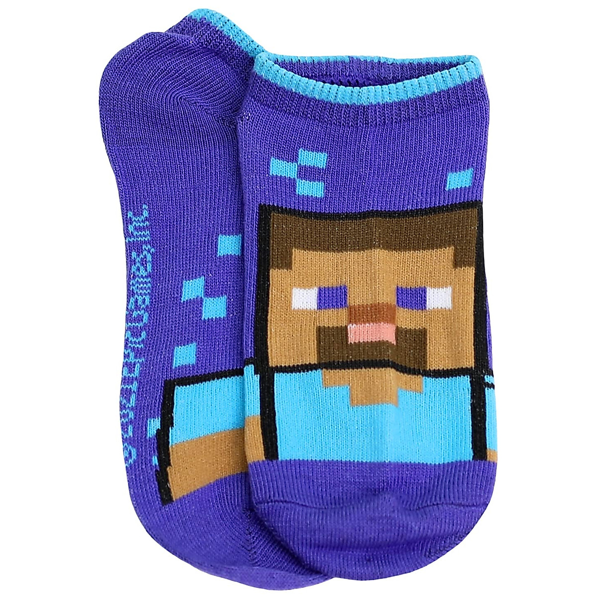 Minecraft Boys' Low Cut Socks, 6 Pair Pack, Green, Medium