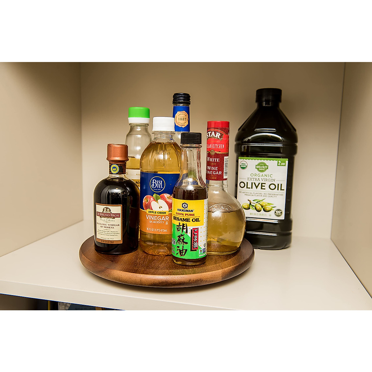 Lipper International Acacia Wood 10" Kitchen Turntable