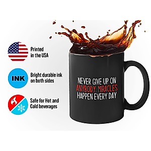 Bubble Hugs Nurse Coffee Mug 11oz Black - Never give up - Labor Clinical Certified Nursing Assistant Surgical Emergency Oncology Practitioner