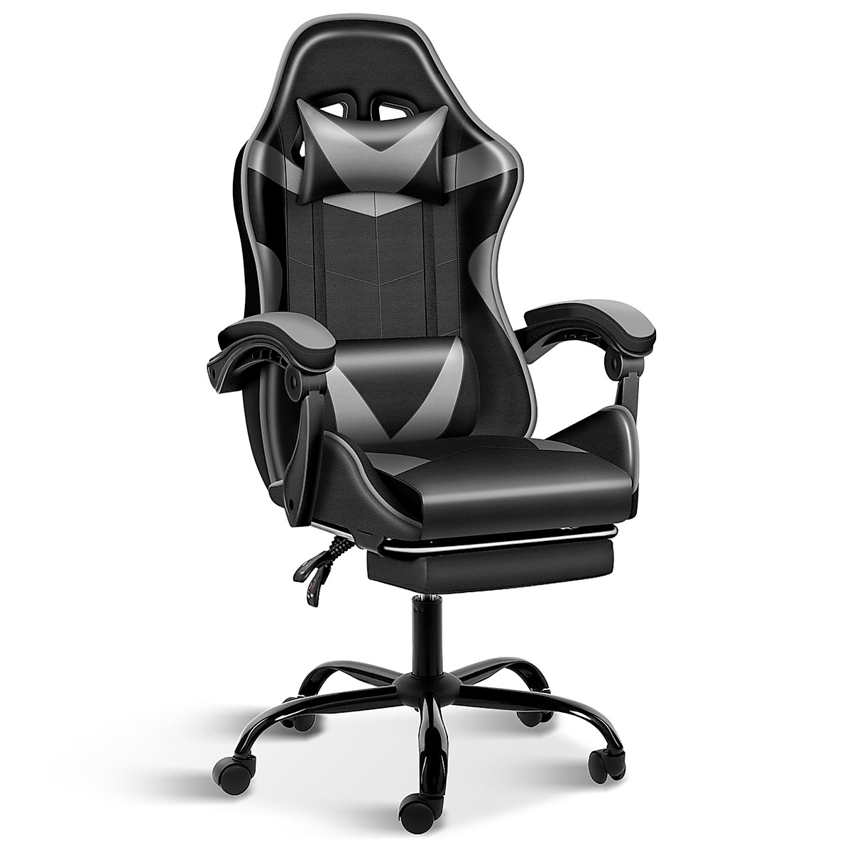 YSSOA Gaming Chair with Footrest, Big and Tall Gamer Chair, Racing Style Adjustable Swivel Office Chair, Ergonomic Video Game Chairs with Headrest and Lumbar Support