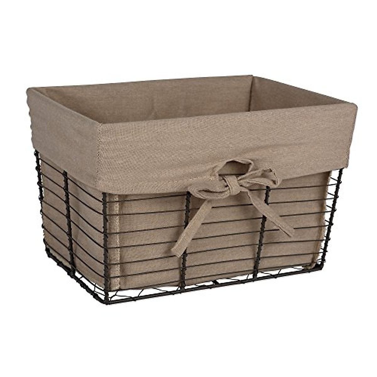 DII Farmhouse Chicken Wire Storage Baskets with Liner, Medium, Vintage Taupe, 11x7.88x7", 2 Piece