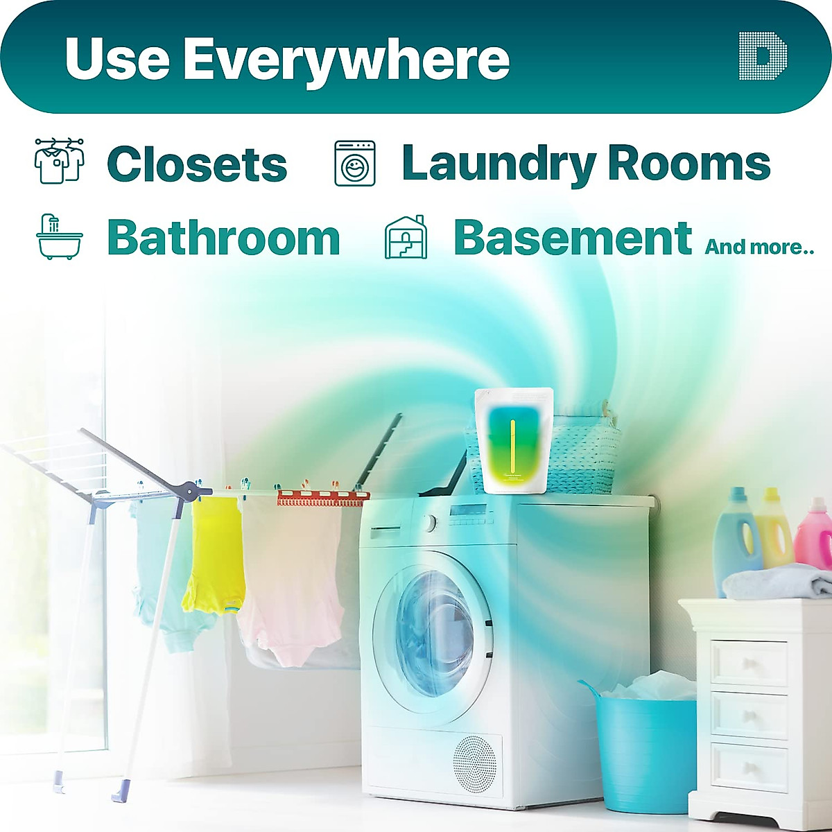 Dry & Dry [3 Packs Standing Moisture Absorbers to Control Excess Moisture for Basement, Closets, Bathrooms, Laundry Rooms - Moisture Absorbers Moisture Absorber