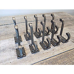 Midwest Craft House 10 Coat Hooks 3 1/2" Long Iron for Hats, Coats, Towels, Bathroom, Kitchen, ETC.!