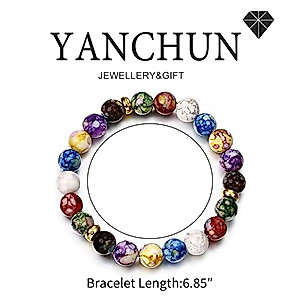 Pulsera Arus 7 Chakras Original,Healing Stones Bracelet Chakra Bracelets for Women 7 Chakra Bracelet Healing Crystal Stone Bracelets Yoga Balance Energy Volcanic Stones Bracelet Christmas Gifts