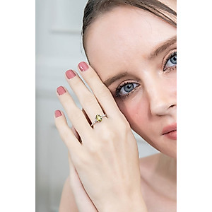 B. BRILLIANT Sterling Silver Citrine and White Topaz Oval Crown Ring, Size 6