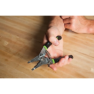 Greenlee 1955-SS Stainless Steel Wire Stripper for 10-18 AWG Solid and 12-20 AWG Stranded, Heavy-Duty Stripper, Cutter, and Crimper Tool