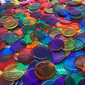 MR CHIPS Plastic Bingo Chips for Games 10,000 Count Box - Solid and Transparent Colors Counting Black 3/4 Inch