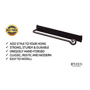 RTZEN Wrought Iron Bathroom Accessories Set, Decorative Hand Towel Bar and Toilet Paper Holder