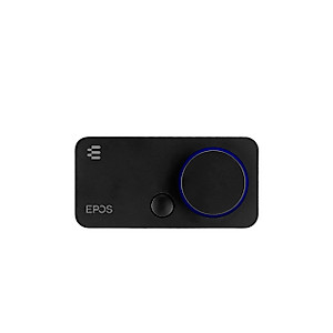 EPOS GSX 300 - External Computer Sound Card - High-Resolution Stereo & 7.1 Surround Sound - LED Volume Dial; Customizable Smart Button - Windows 10 Synchronized