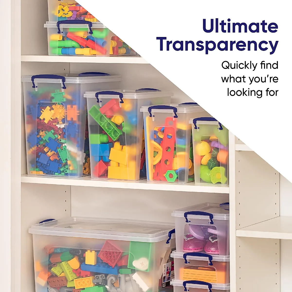Superio Clear Storage Boxes with Lids, Plastic Container Bins for Organizing, Stackable Crates, BPA Free, Non Toxic, Odor Free, Organizers for Home, Office, School, and Dorm,12 Qt, 6 Pack