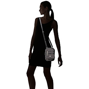 Baggallini Journey Crossbody Bags for Women 9x6" Small Lightweight Nylon Zipped Travel Safe Handbag Phone Passport Purse W/Rfid, Charcoal