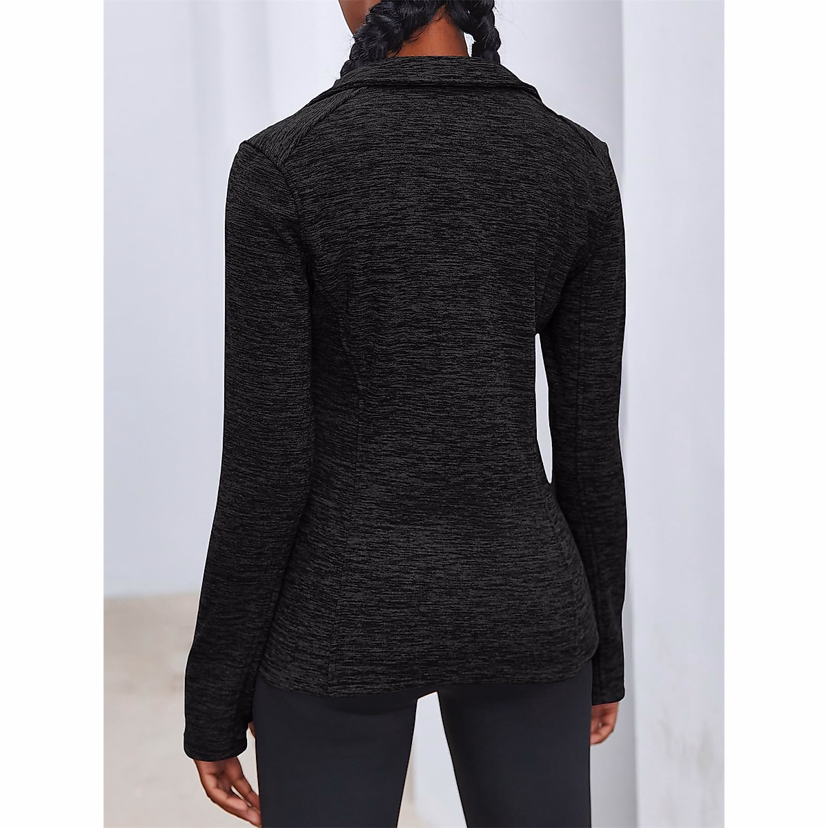 Zuoyouzi Women's Full Zip Jacket Sweatshirts Long Sleeve Slim Fit Athletic Track Running Jackets Outerwear with Pockets