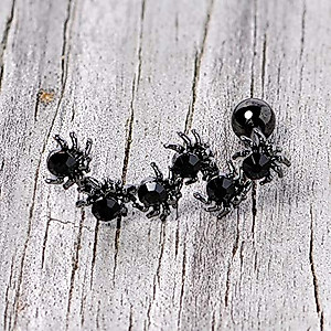 Body Candy 16G Womens 6mm Black PVD Steel Clear Accent Spiders Cartilage Earring Helix Tragus Jewelry 1/4"