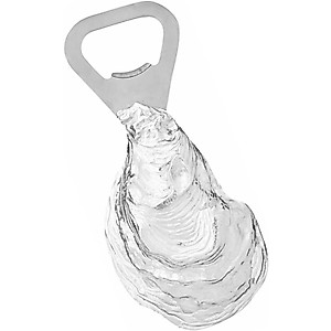 Basic Spirit Oyster Shell Pewter Bottle Cap Opener Coastal Shellfish Ocean Pearls