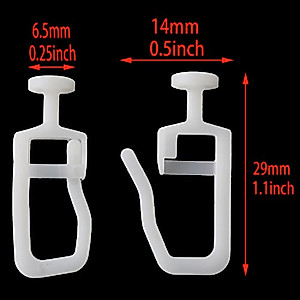 ZZLZX Curtain Track Glider Roller Hook 50PCS Curtain Gliders with 8.3 MM Head Folding Glider Curtain Rail Track Glider Hooks for Room Divider Ceiling Track