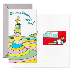 Hallmark Dr. Seuss Graduation Card Money Holders or Gift Card Holders (Oh, the Places You'll Go! 6 Cards with Envelopes) for High School, Kindergarten, Middle School, College and College Graduates