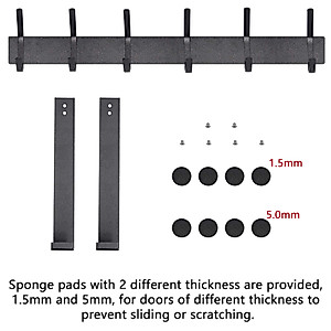 YUMORE Over The Door Hooks, Heavy Duty Over Door Hanger Stainless Steel for Coats Robes, Hanging Towel Rack Back of Bathroom Bedroom Door, Long Arms Easy Reach, Matte Black