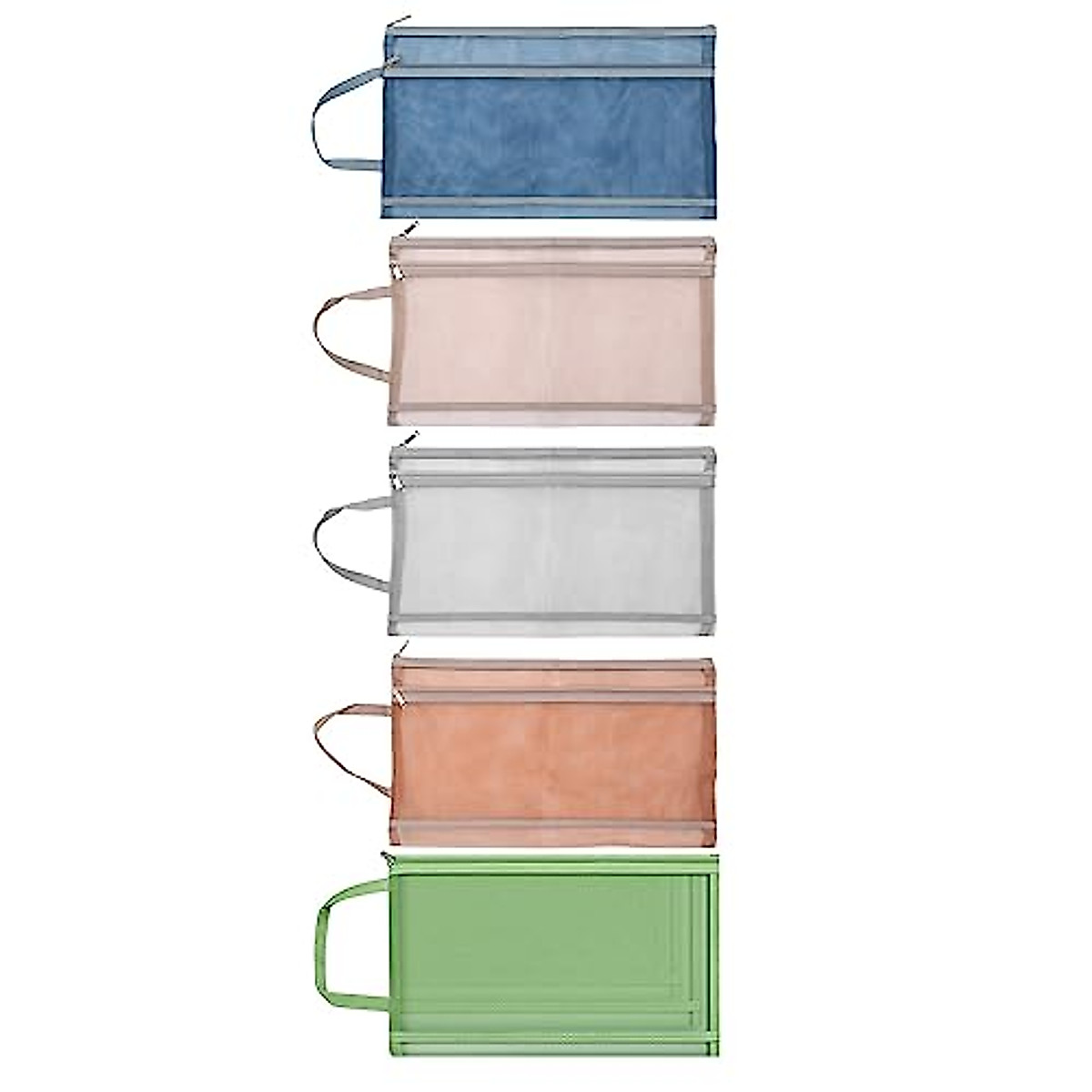Mesh Zipper Pouch Exam Storage Bags File Pocket Multipurpose Plastic Document Pouch for Office School Supplies Travel Zip File Folder Organizer Zip File Folder Pouch for Binder