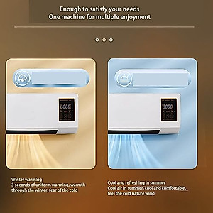 Sorandy Wall Air Conditioner, Mini Electric Heating Machine, Electric Air Conditioner with Remote Control Dual Use Cooling and Heating for Bedroom Bathroom Living Room, US Plug 110V