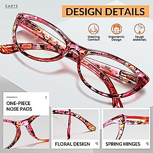 Gaoye 6 Pack Reading Glasses for Women Computer Blue Light Blocking Stylish Cat Eye Readers Anti Eye Strain with Spring Hinge (G1 6-pack mix, 3.00, multiplier_x)
