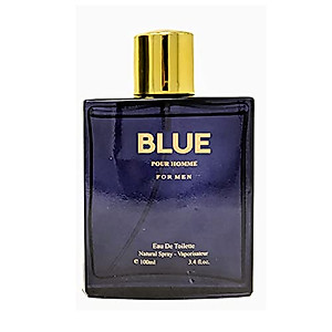 Hybrid & Company BLUE Pour Homme Cologne for Men Eau De Toilette Natural Spray Masculine Scent, 3.4 Fl Oz