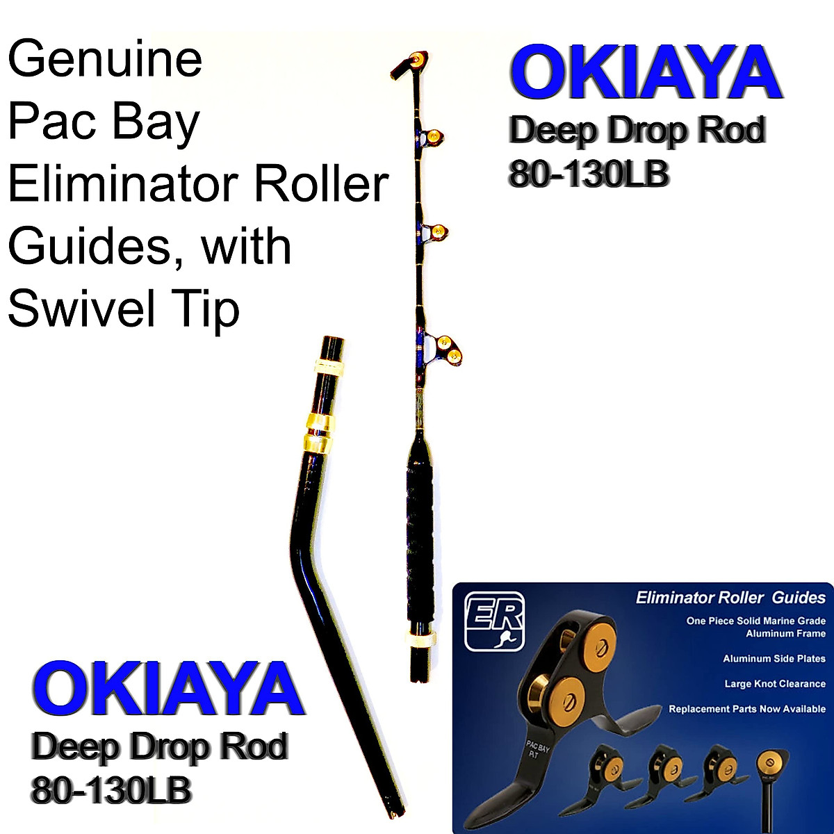 OKIAYA Venom Pro The Destroyer Deep Drop Bent Butt Pac Bay Roller Rod 80-160LB