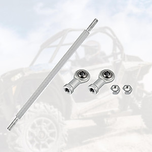 Motoforti 2pcs 238mm Length 8mm Hole Diamete Adjustable Steering Tie Rod Ball Joint for 49cc Electric ATV Go Kart Accessory Steering Column Steering Suspension Silver Tone