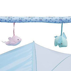 LOYALHEARTDY Baby Cradle Swing 5 Speed Electric Stand Crib Auto Rocking Chair Bed with Remote Control Infant Musical Sleeping Basket for 0-18 Months Newborn Babies, Mosquito Net+Mat+Pillow (Blue)