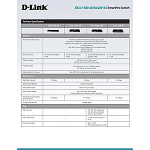 D-Link Systems, Inc. SmartPro Layer 3 Switch (DGS-1500-20)