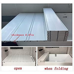 MOGUOBIN Shutter Bath Lid,1.2cm Thickness White Wood Grain PVC Bathtub Tray,Bath Insulation Cover,Foldable Anti-dust Bathtub Cover Bath Insulation Cover,Can Store Wine Glass,Tablets,Books,Cellphones