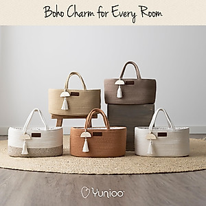 Yunioo Diaper Caddy Organizer│Changing Table Nursery Organizer│Diaper Storage for Car & Travel│Sturdy Tote Bag for Diapers and Wipes│Toys Bag│Baby Changing Basket│Brick