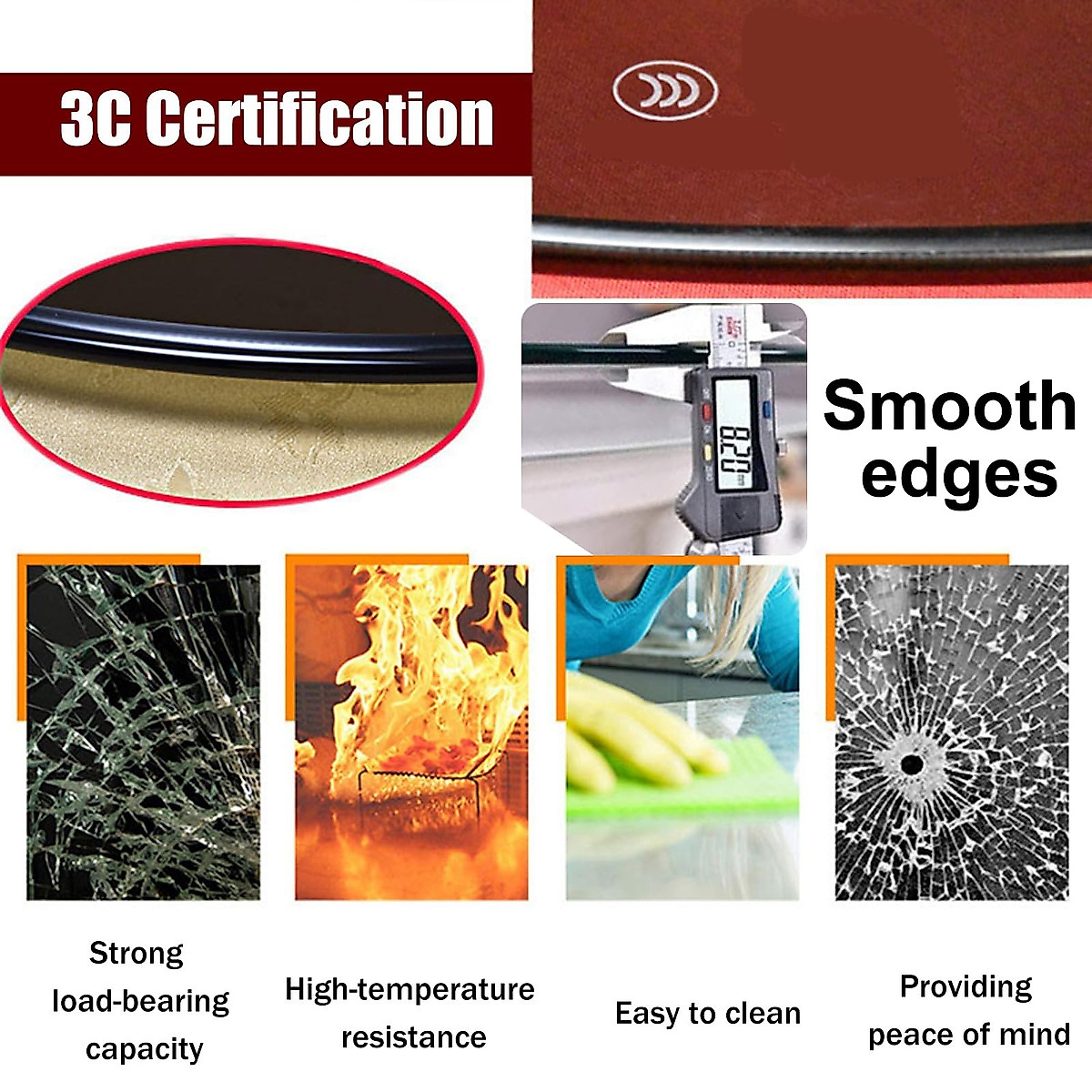 ZQKJLH Lazy Susan Tempered Glass Heavy Duty Turntable Round Dining Table Swivel Large Tabletop Serving Plate Transparent Rotating Tray with Silent Bearing Centerpieces ( Battery *1 : Ø 50cm/20in )